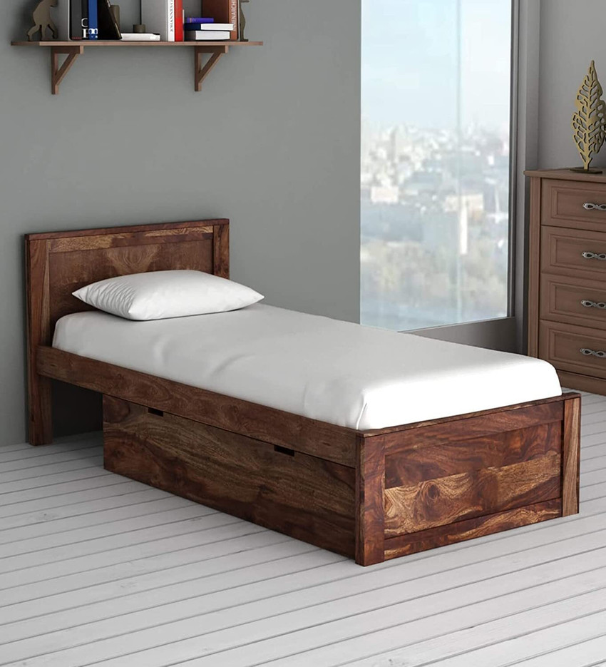 NIDHIWOOD Solid Wood Single Drawer Bed Price in India Buy NIDHIWOOD Solid Wood Single Drawer Bed online at Flipkart