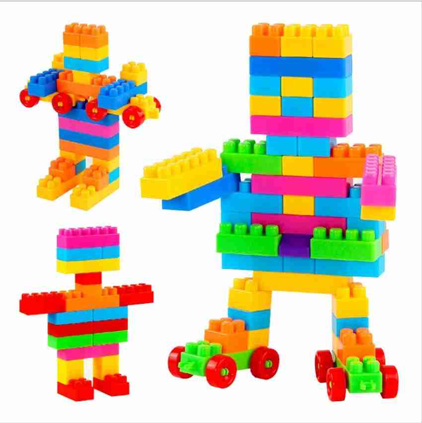 AEXONIZ TOYS Big Sized Building Blocks for Kids with Wheel 200 Pieces Multicolor Big Sized Building Blocks for Kids with Wheel 200 Pieces Multicolor Buy House Building Block Playset Toys