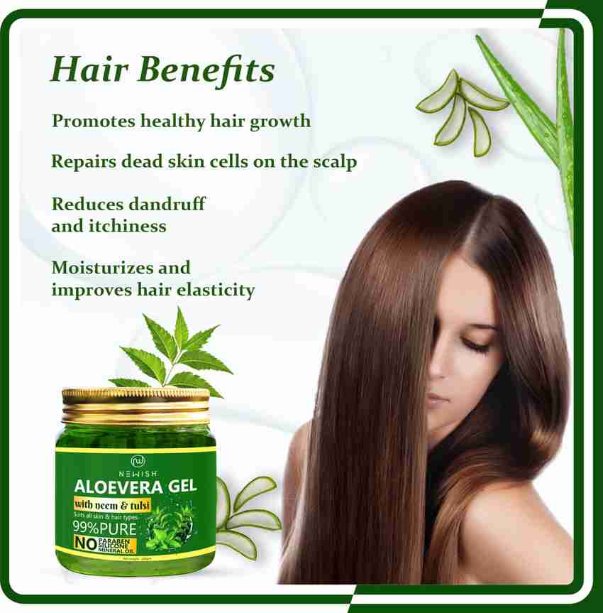 NEWISH Aloe vera Gel With 100 Pure Neem And Tulsi For Skin Hair And Body