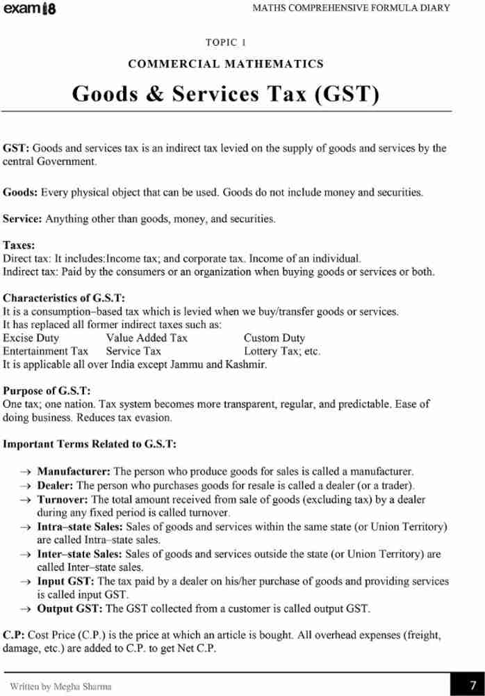 Mathematics Formula For Class 10