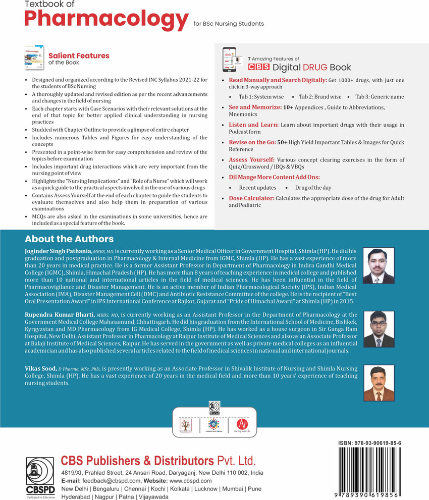 Nursing Pharmacology Book Masters Level TEXTBOOK OF PHARMACOLOGY,