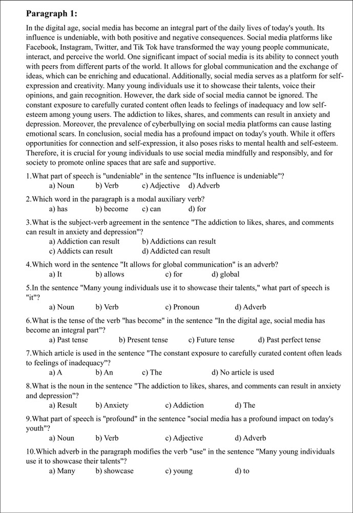 Unseen Passage 100 English Unseen Passages For Class 5 CBSE By