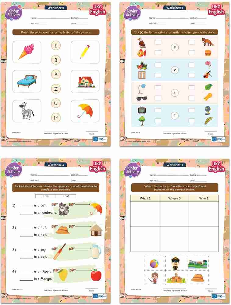 English Worksheet Worksheet For Ukg