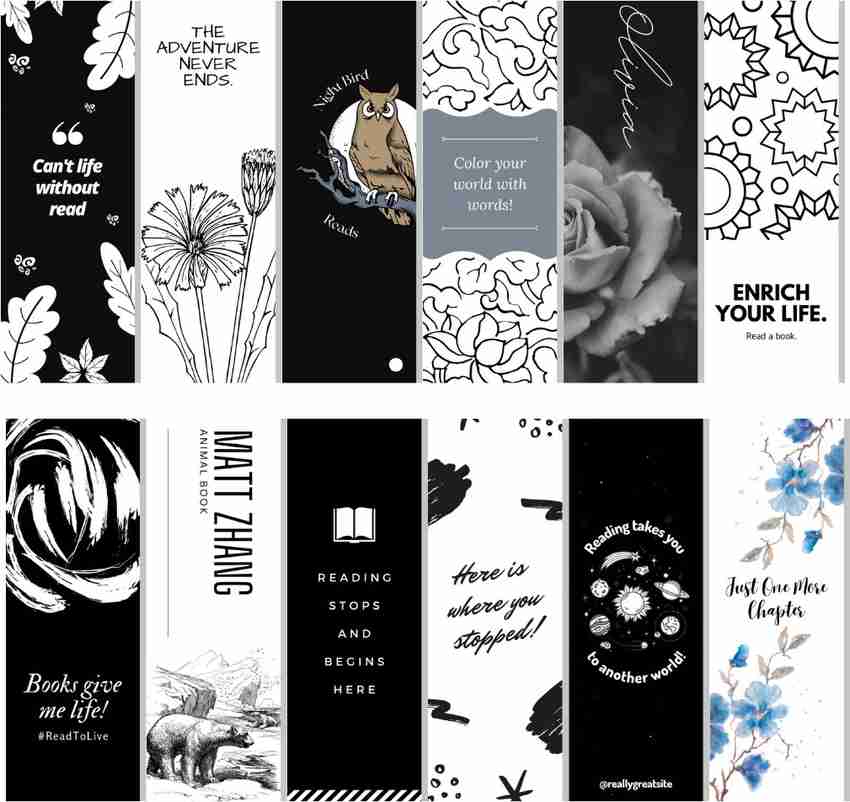 Black And White Bookmarks 30+ Printable Free Bookmarks For Your