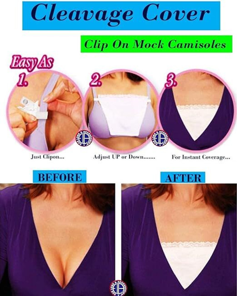 FUZAC Cotton Clip On Camisole for Women Mock Lace Cleavage Cover for Women Cotton Push Up Bra Pads Price in India Buy FUZAC Cotton Clip On Camisole for Women Mock