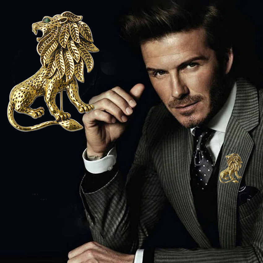 SYGA Men s Lion Brooch Pin with Golden Finish Decorative Fastening for Clothing Brooch Price in India Buy SYGA Men s Lion Brooch Pin with Golden Finish Decorative Fastening for Clothing Brooch online