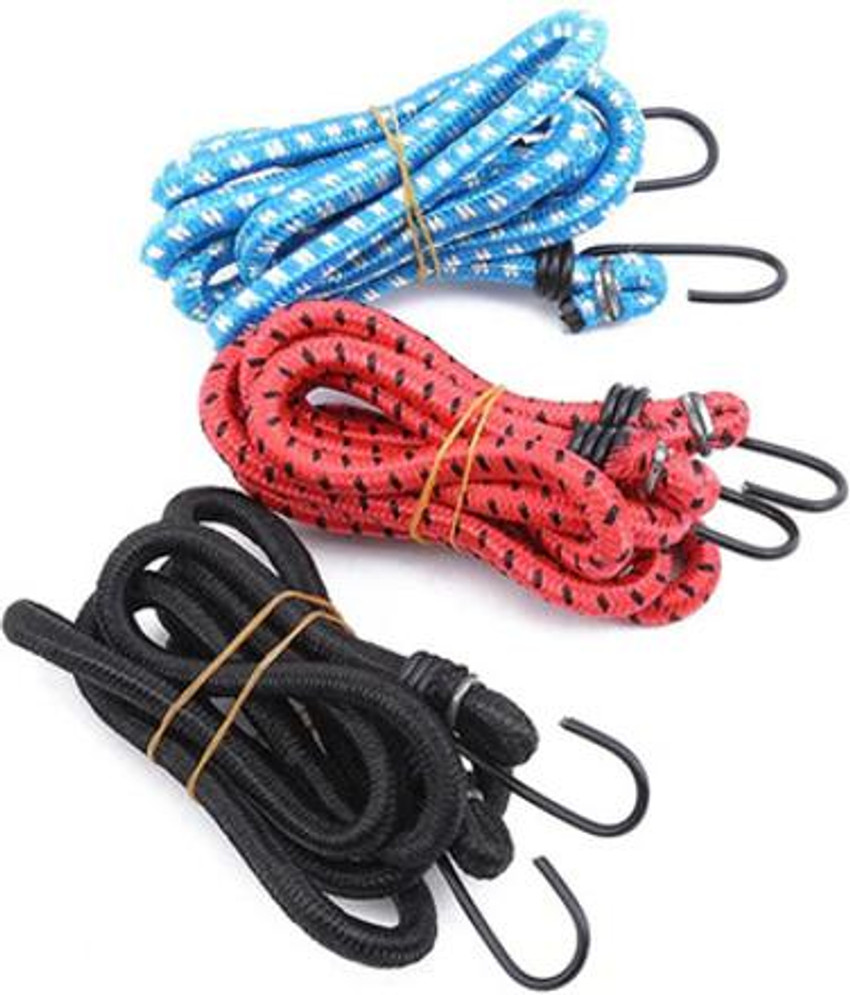 Shalloware Elastic Bungee rope Strechable Cord Lugage Tying Rope with Hooks Multicolor Pk 3 Bungee Cord Price in India Buy Shalloware Elastic Bungee rope Strechable Cord Lugage Tying Rope with Hooks M...