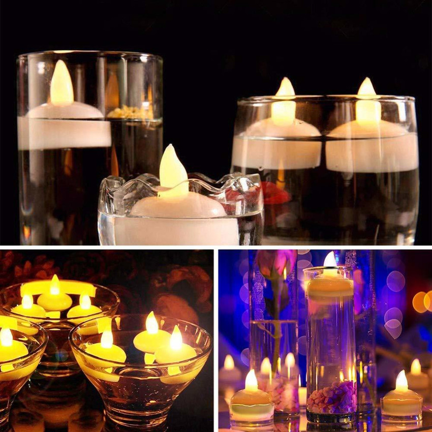 Flameless Floating Candles 6 X Floating LED Tealight Candles Tea