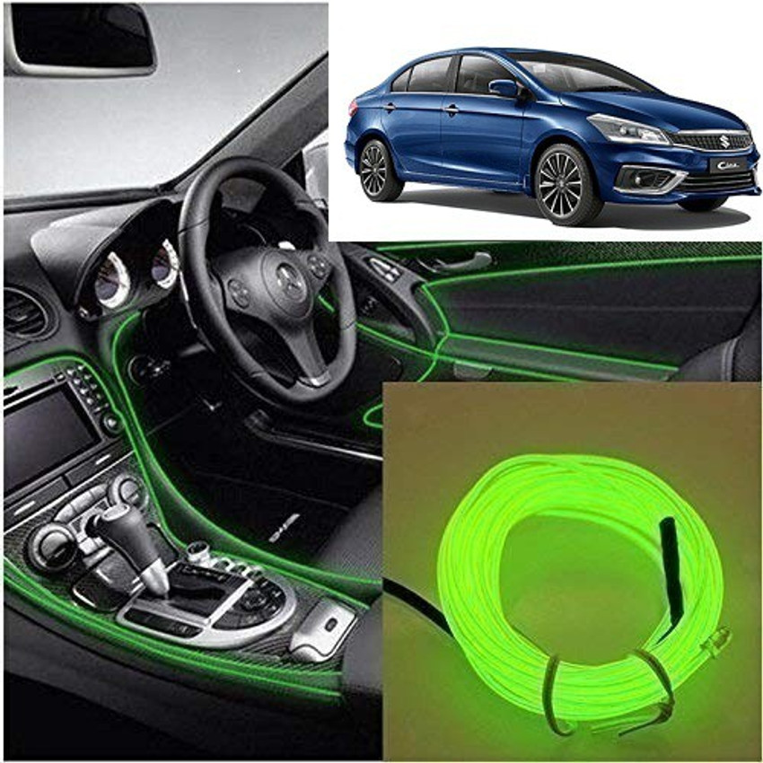 After cars EL Wire Car Interior Light with Adapter 5 Meter Green For Ciaz Car Fancy Lights Price in India Buy After cars EL Wire Car Interior Light with Adapter 5