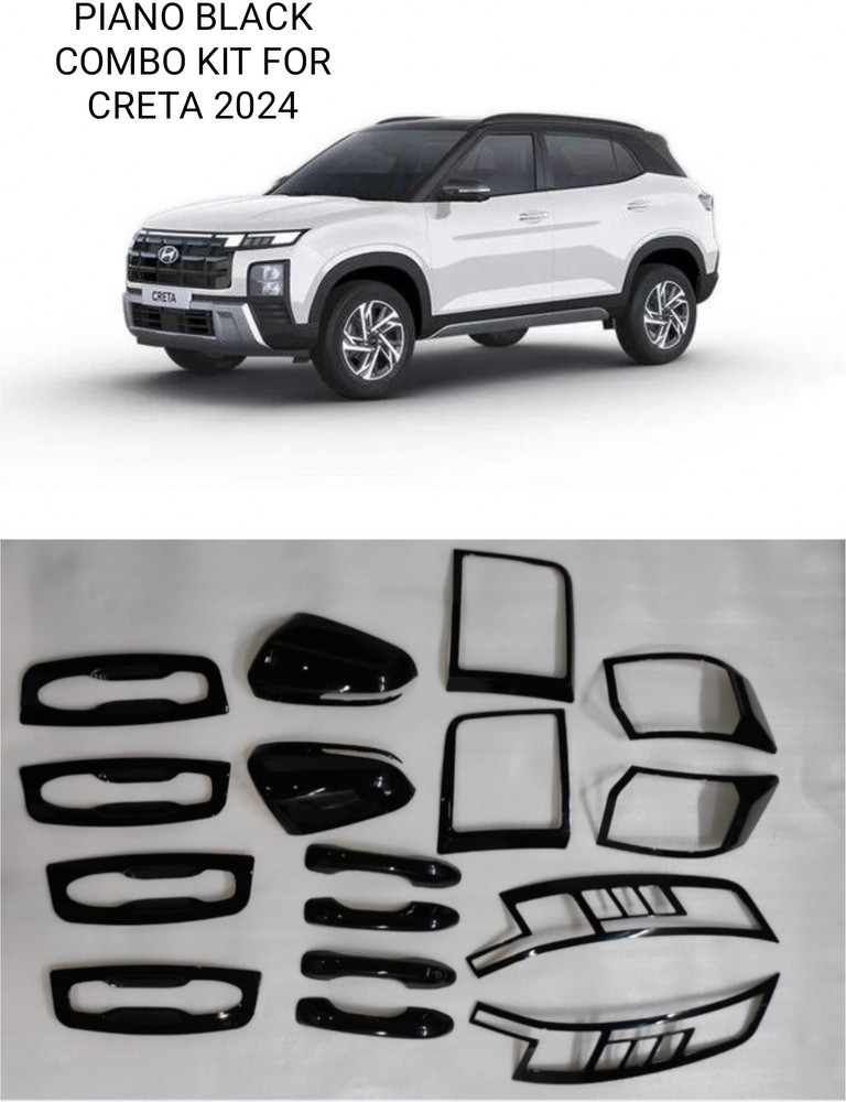 Autxin Piano Black Combo Kit Exterior Garnish Accessories Creta 2024 Facelift 16pcs Glossy Hyundai Creta Side Garnish Price in India Buy Autxin Piano Black Combo Kit Exterior Garnish Accessories Cret...