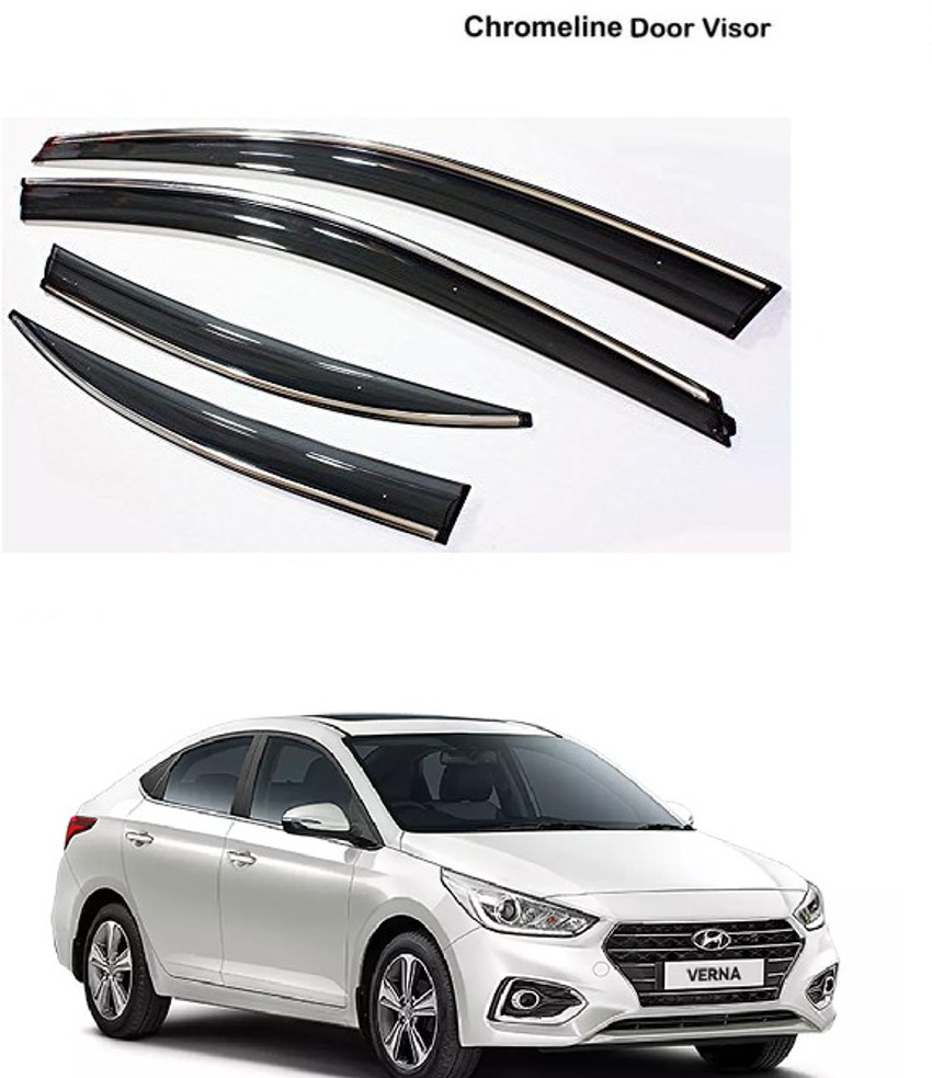 AutoZeal Car Crome Door Visor Set Of 4 Verna 2020 For All Models Glossy Hyundai Verna Side Garnish Price in India Buy AutoZeal Car Crome Door Visor Set Of 4 Verna