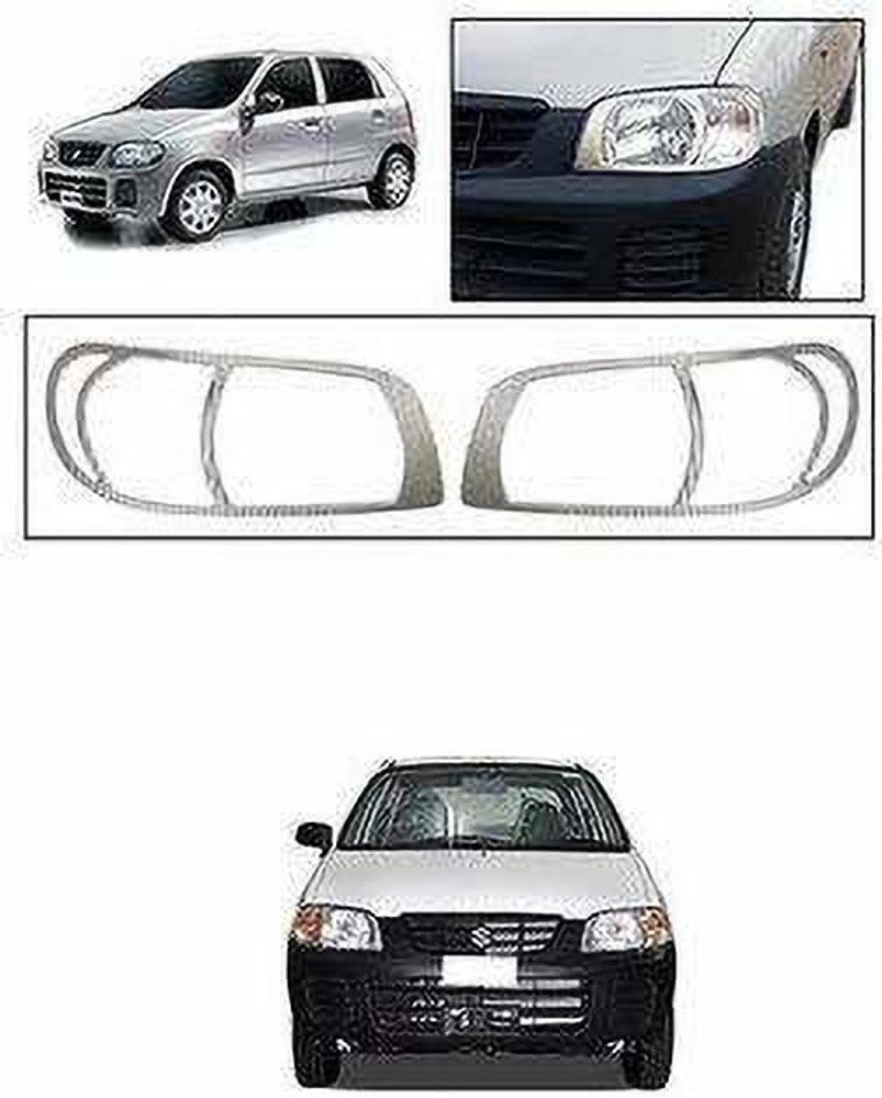 Bubu Car silver Plated chrome Headlight cover for Maruti Alto 2000 2005 Chrome Maruti Alto Front Garnish Price in India Buy Bubu Car silver Plated chrome Headlight cover for Maruti Alto 2000 2005