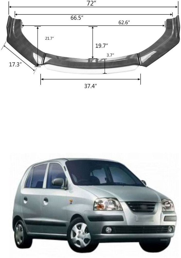 XZRTZ Car Front Bumper Spoiler Splitter Body Kit Side Skirt Front Bumper Guard 866 Matte Glossy Hyundai Santro Front Garnish Price in India Buy XZRTZ Car Front Bumper Spoiler Splitter Body