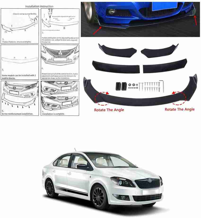 XZRTZ Car Front Bumper Spoiler Splitter Body Kit Side Skirt Front Bumper Guard 204 Matte Glossy Skoda Rapid Front Garnish Price in India Buy XZRTZ Car Front Bumper Spoiler Splitter Body