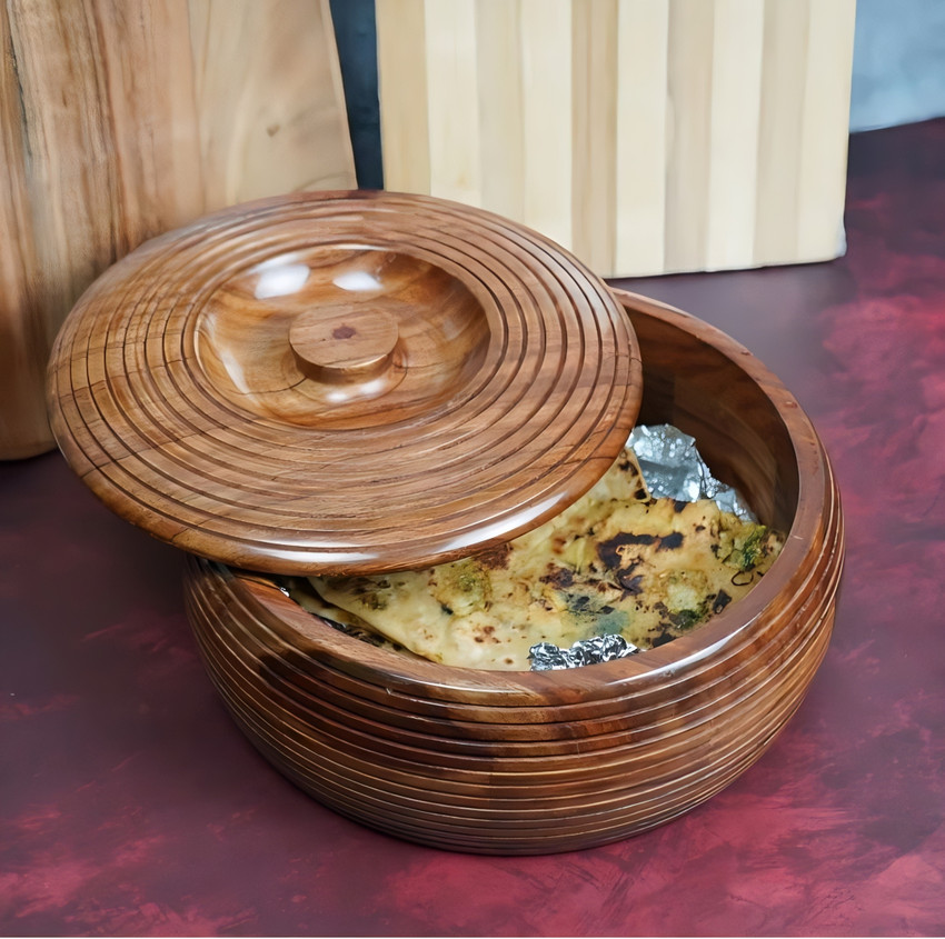 Wooden Roti Chapati Box With Lid, 56% OFF