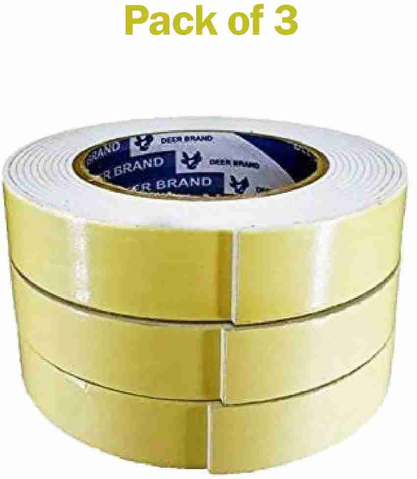Flipkart Boxer Foam Tape Pack of 3 24mm x 2.5 Meter Length Guaranteed Double Sided Adhesive Tape Manual Double Sided Adhesive Tape