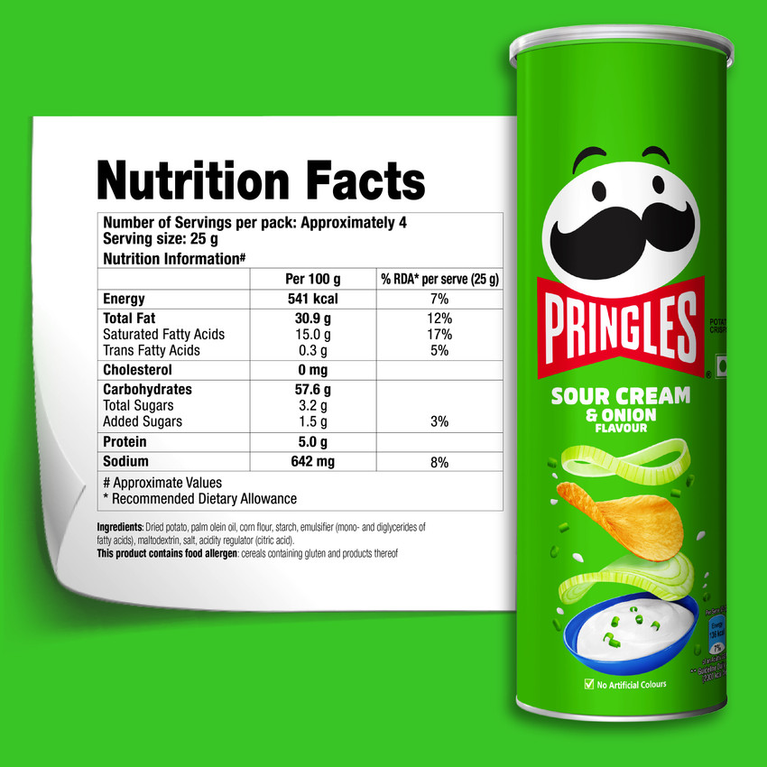 Sour Cream And Onion Pringles Nutrition Facts