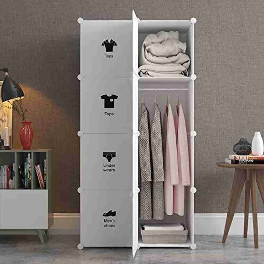 Flipkart Perfect Homes Studio 8 Cube Portable Waterproof Wardrobe Storage Rack Closet for Hanging Clothes PP Collapsible Wardrobe