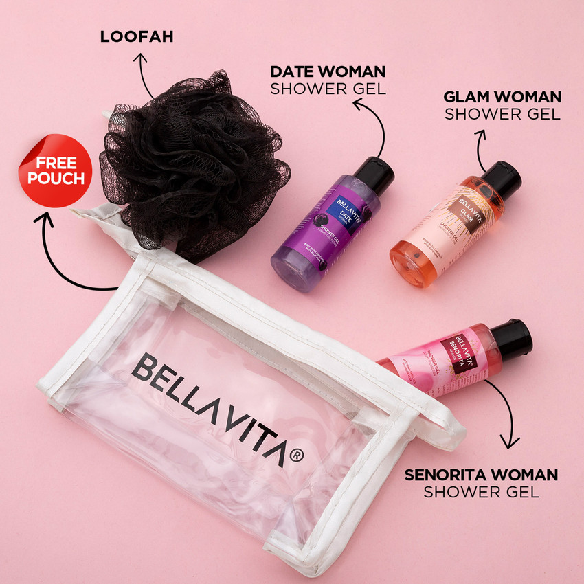BELLAVITA Shower Gel Trial Kit for Women Helps in Nourishing Moisturising Skin Price in India Buy BELLAVITA Shower Gel Trial Kit for Women Helps in Nourishing Moisturising Skin online at Flipkart