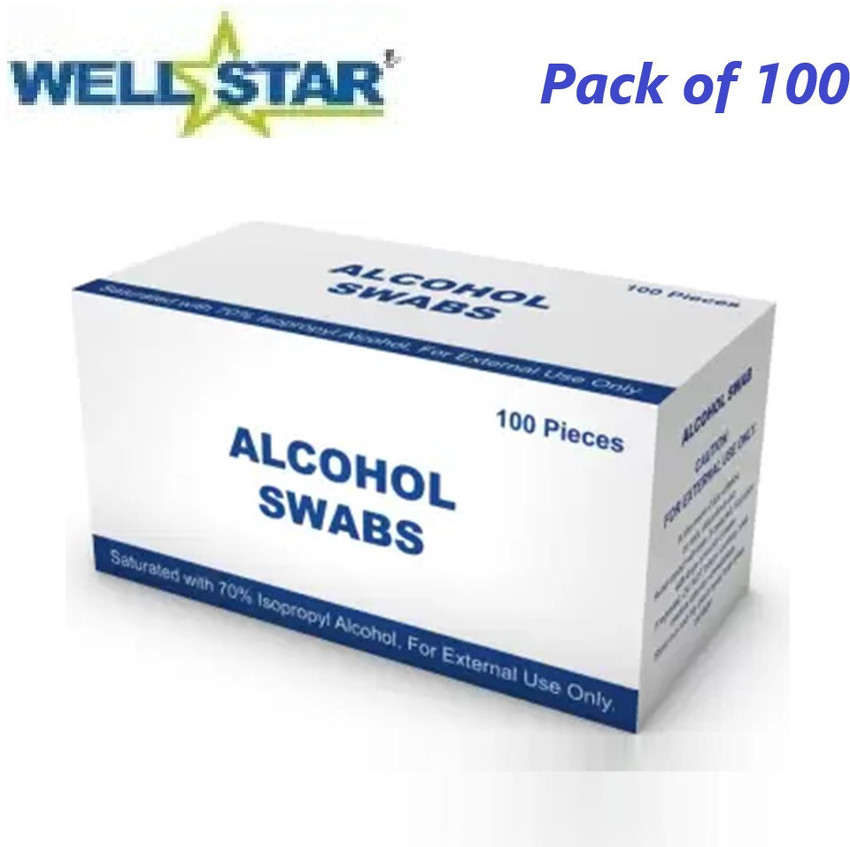 Use of alcohol swabs in injections store