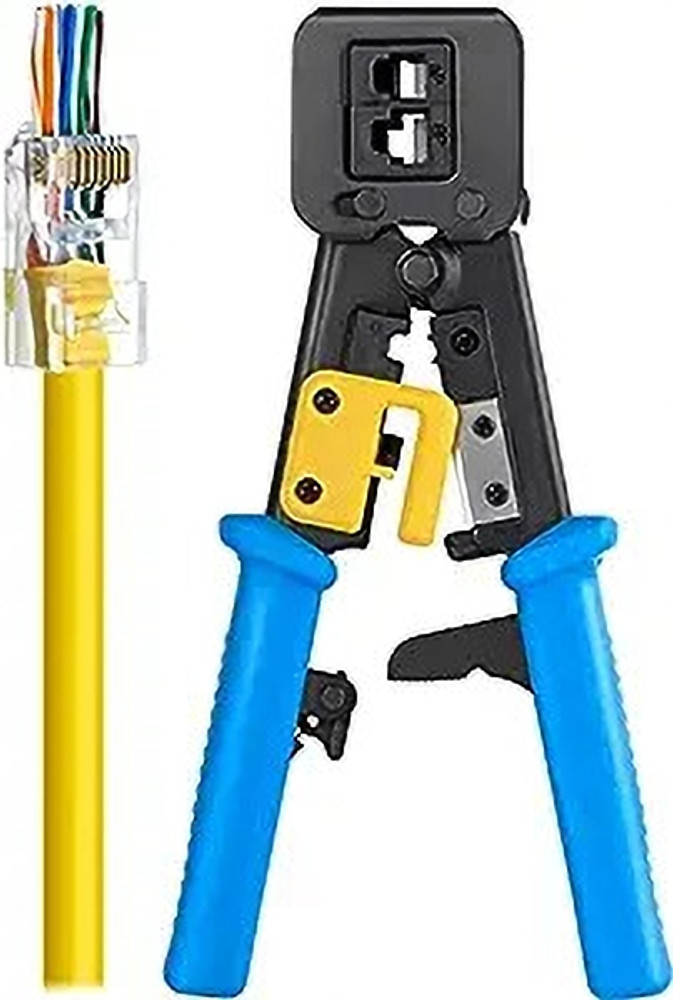 maxcom RJ45 Pass Through Crimping RJ45 Crimp Tool for Pass Through Connector End EZ Cut Strip Heavy Duty Manual Crimper Price in India Buy maxcom RJ45 Pass Through Crimping RJ45