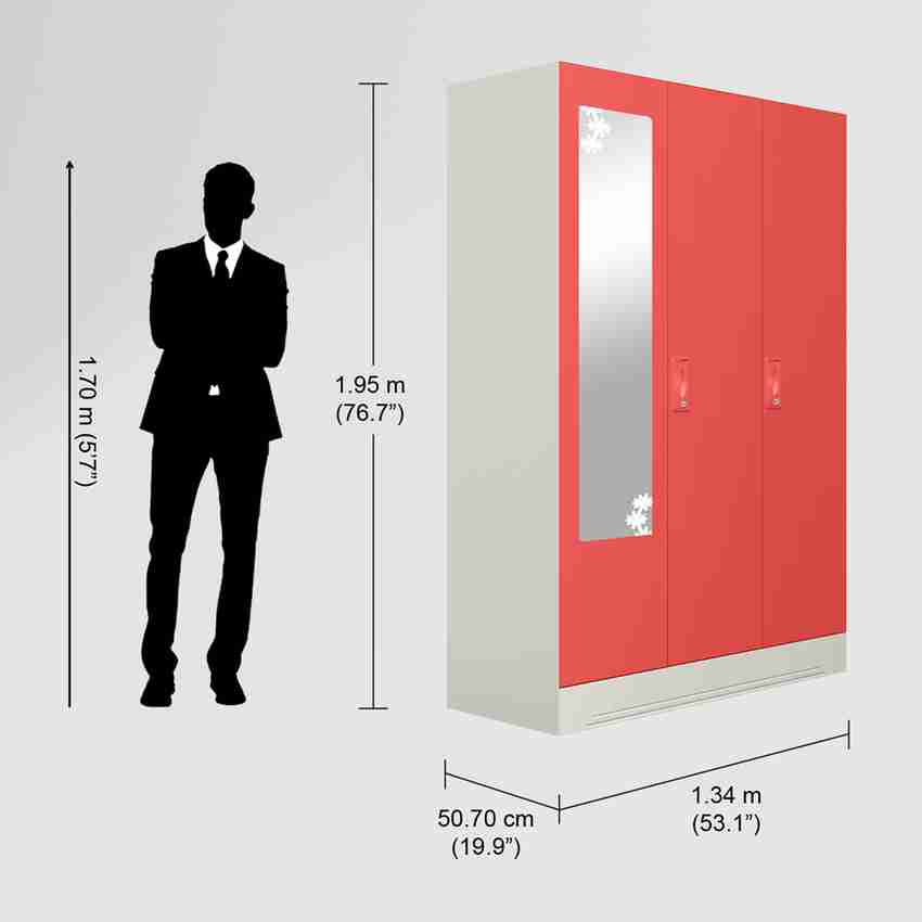 Godrej Interio Slimline 3 Door Alpine White with Locker and Star Design Mirror Metal Almirah Price in India Buy Godrej Interio Slimline 3 Door Alpine White with Locker and Star Design