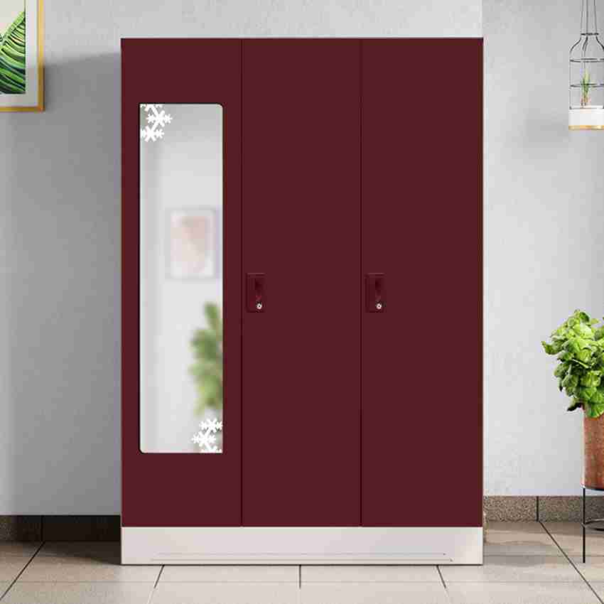 Godrej Interio Slimline 3 Door with Locker and Star Design Mirror Metal Almirah Price in India Buy Godrej Interio Slimline 3 Door with Locker and Star Design Mirror Metal Almirah online
