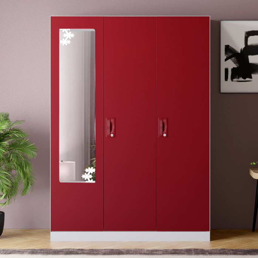 Slimline 3 door steel almirah store