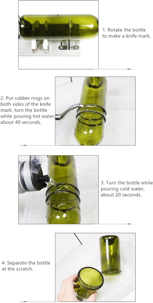 Heptik Adjustable Stainless Steel Glass Bottle Cutting Set Craft Your Own Wine Beer and Soda Bottle Creations Full Accessories Package Provided. Glass Cutter Price in India Buy Heptik