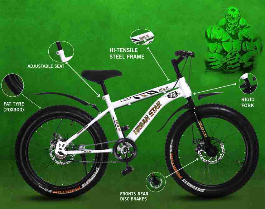 Urban Star HULK 20T BMX DOUBLE DISC FAT TYRES Premium Quality Semi Assembled 20 T Fat Tyre Cycle Price in India Buy Urban Star HULK