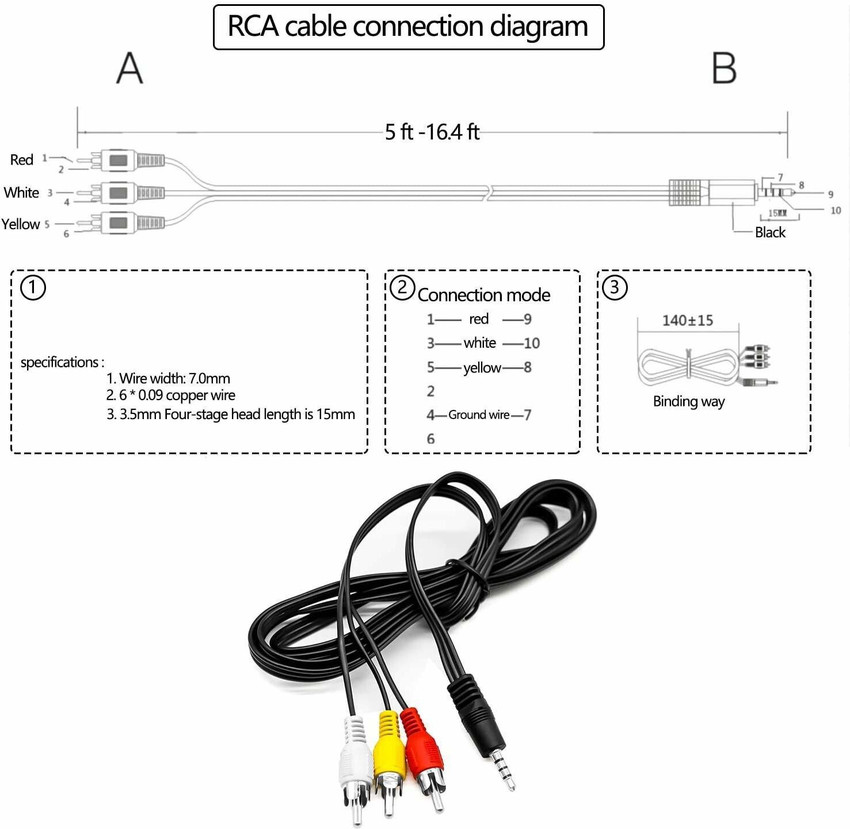 Diagrama de fiação do conector RCA