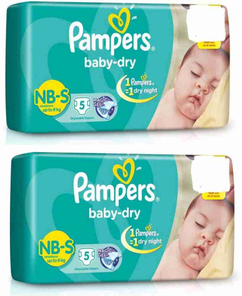 Pampers DIAPERS BABY DRY NBS 5 5 PACK OF 2 New Born Buy 10 Pampers Pant Diapers Flipkart