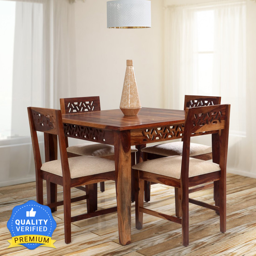 EVOK CYRUS Solid Wood 4 Seater Dining Set Price in India Buy EVOK CYRUS Solid Wood 4 Seater Dining Set online at Flipkart