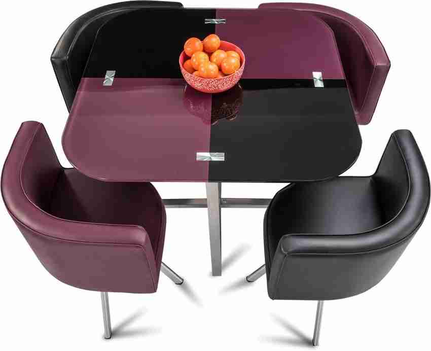 Durian Pure Neon Metal 4 Seater Dining Set