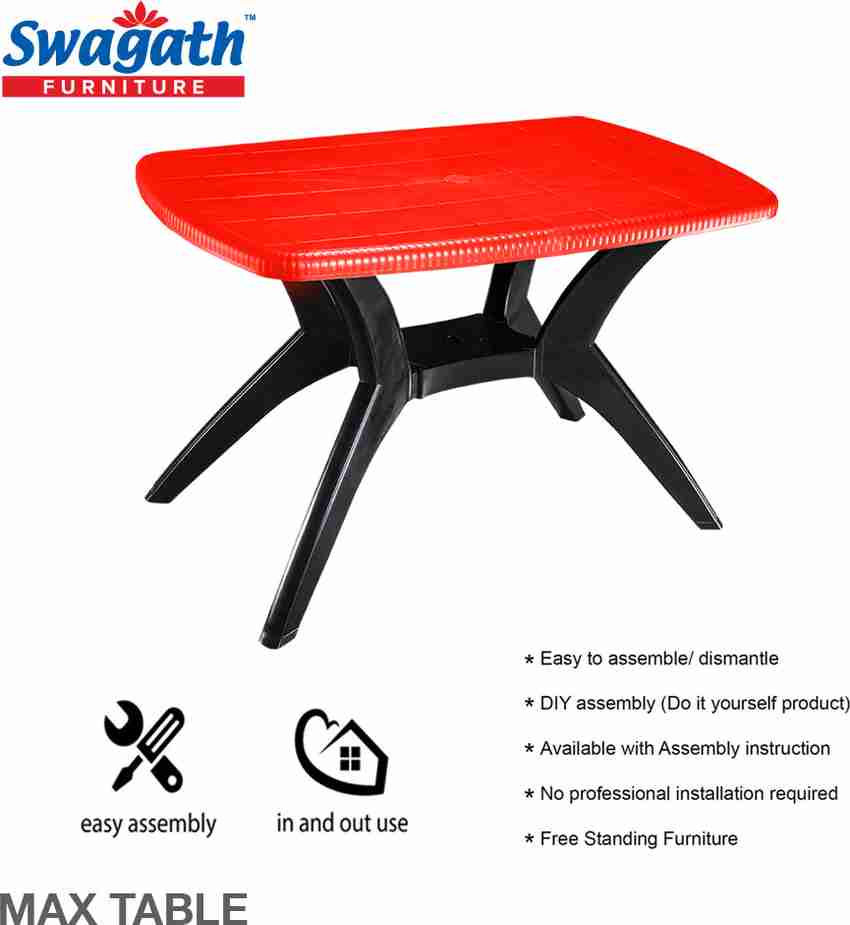 swagath furniture MAX Only Dining Table Plastic 4 Seater Dining Table