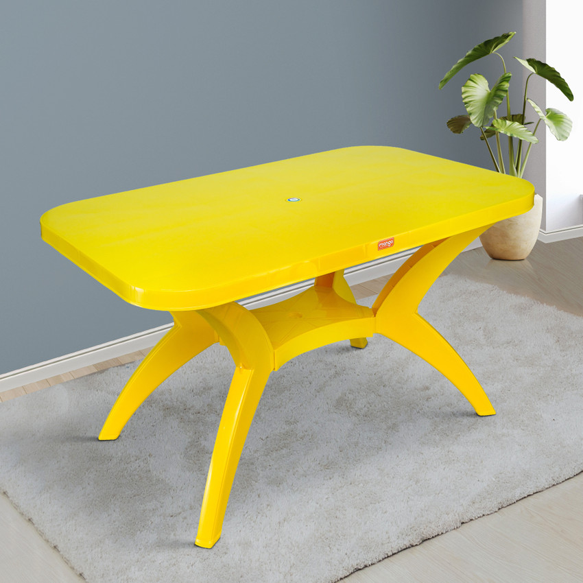 Furniture Yard Mango Party Outdoor Cafeteria Plastic 4 Seater Dining Table