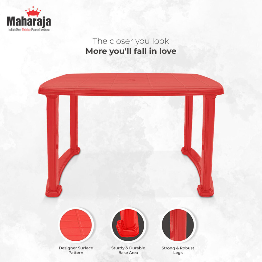 MAHARAJA Dining Table for Home Offices and Restaurant 100 Virgin Plastic Outdoor Plastic 4 Seater Dining Table