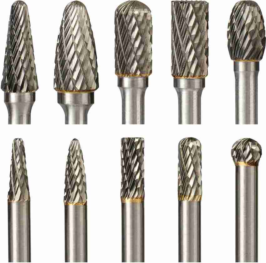 AS TOOL CENTER 10pcs Carbide Burr Set Die Grinder Bits Rotary Tool Bits 1 4 Shank 10 PC Double Cut Wood Carving Accessories Cutting Burrs Price in India Buy AS TOOL CENTER