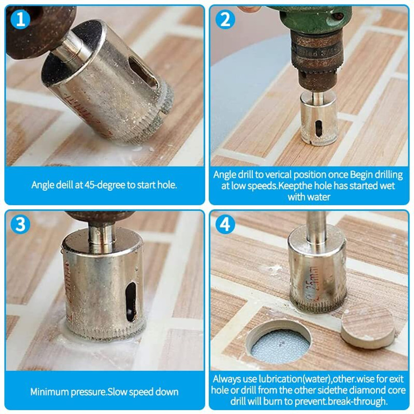A S TOOLSHOP 100mm Diamond Hole Saw with Center Drill Bit Glass Hole Saw Tile Hole Saw Glass Hole Cutter Price in India Buy A S TOOLSHOP 100mm Diamond Hole Saw with Center