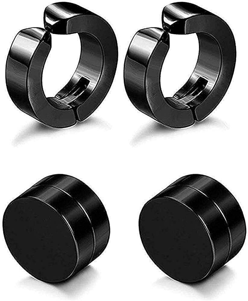 Men's black magnetic earrings store