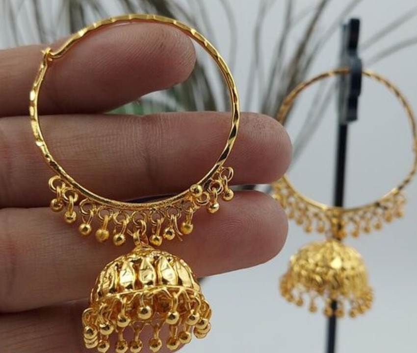 Flipkart Buy zevarzone Big ghunghru jhumka Bala 970 no Copper Jhumki Earring Online at Best Prices in India