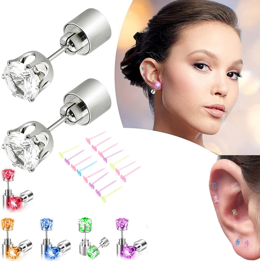 Flipkart Buy SEELERFLOR Stylish LED Earrings Glowing Light Up Diamond Crown Ear Pendant Stud Stainless Diamond Metal Stud Earring Online at Best Prices in India