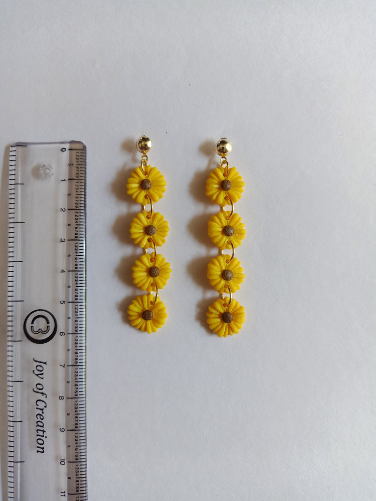 Mustard Yellow Flower Earrings