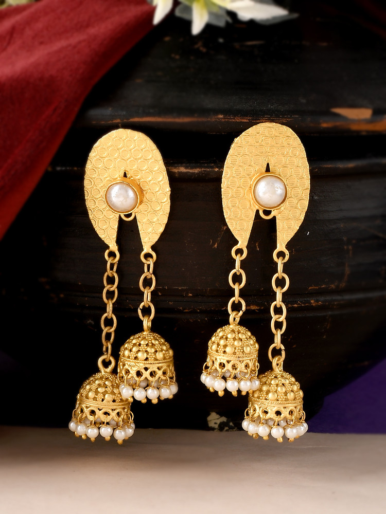 Flipkart Buy Silvermerc Designs Gold Plated Traditional Unique Drop earrings Brass Jhumki Earring Online at Best Prices in India