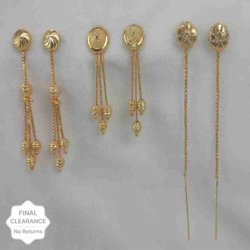Gold Sui Dhaga Earrings With Price at Willian Meier blog
