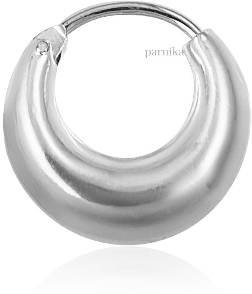 Flipkart Buy Parnika Medium Size Unisex Silver Bali One Piece Chandi ki Bali in Pure 92.5 Sterling Silver Hoop Earring Online at Best Prices in India