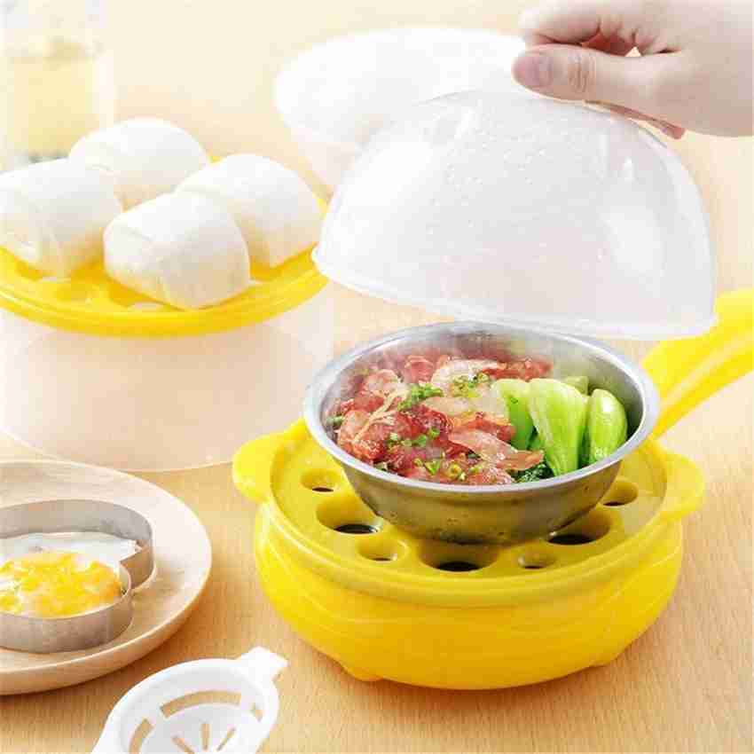 TDA Multifunction 2 in 1 Electric Egg Boiler Steamer Non Stick Omelette Frying Pan Boiled Eggs Fry Steaming Boiling Roasting Heating Automatic Off Device Multicolor Multifunction 2 in 1 Electric Egg B...