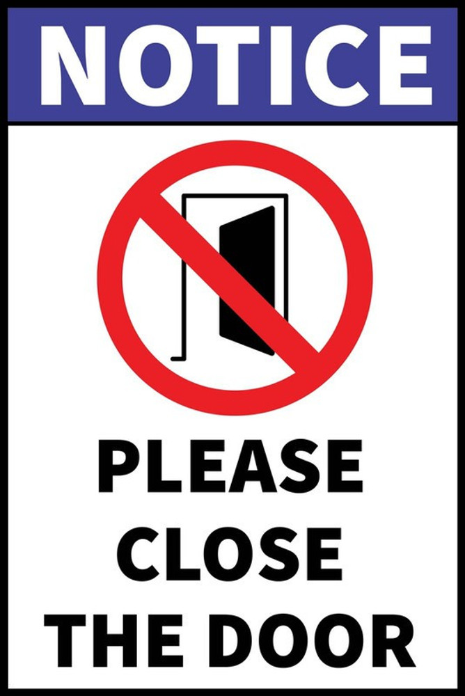 Please Close The Door Sign
