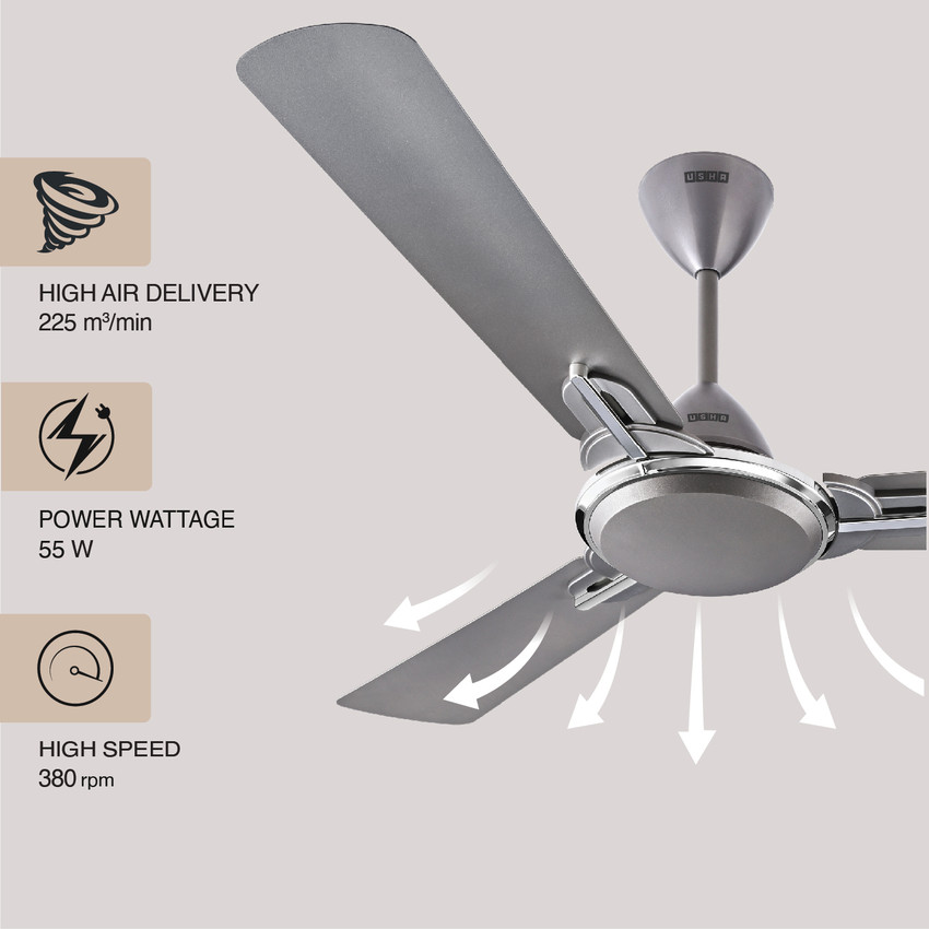 USHA Striker One 1 Star 1200 mm 3 Blade Ceiling Fan Price in India Buy USHA Striker One 1 Star 1200 mm 3 Blade Ceiling Fan online at Flipkart