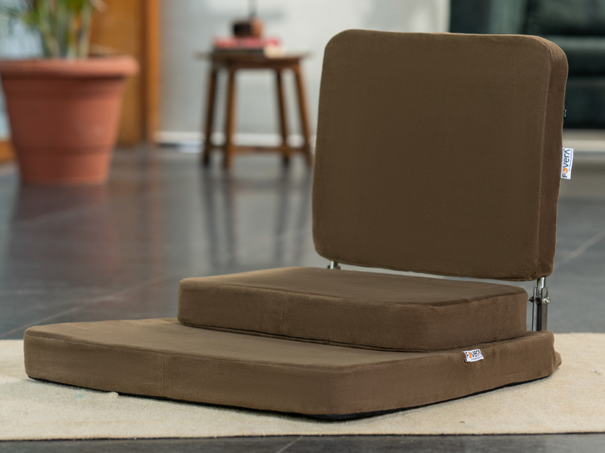 FOVERA Large Foldable Meditation and Yoga Chair with Back support and Meditation Block Velvet Brown Floor Chair Meditation Chair Yoga Chair Price in India Buy FOVERA Large Foldable Meditation and Yoga